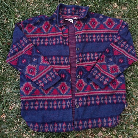 stefano | Jackets & Coats | Vintage Aztec Stefano Womens Button Down ...